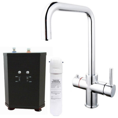 3 in 1 Instant Boiling Water Hot Cold Water Angular Kitchen Tap Filter ...