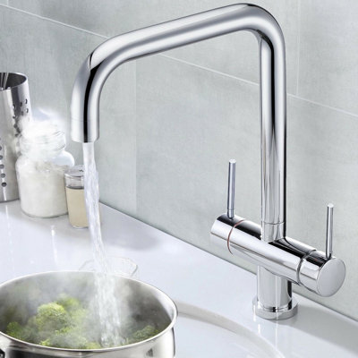 3 in 1 Instant Boiling Water Hot Cold Water Twin Lever Kitchen Tap ...