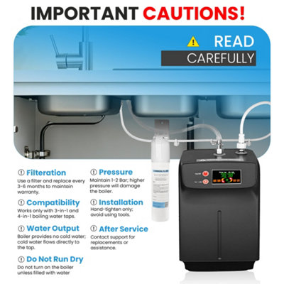 3 in 1 Instant Boiling Water Tap, 2.4L Boiler Unit & Carbon Water ...