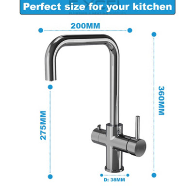 3 in 1 Instant Boiling Water Tap, 2.4L Boiler Unit & Carbon Water ...