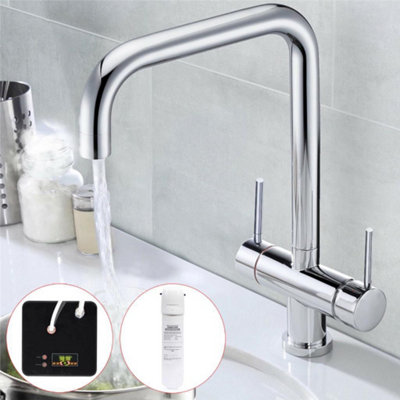 Buy 3 in 1 Instant Boiling Water Tap Twin Handle Kitchen Tap Filter ...