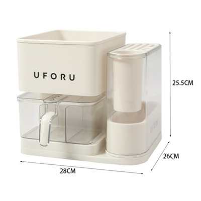 3 in 1 Kitchen Worktop Organizer Seasoning Box Spice Rack Utensil Storage