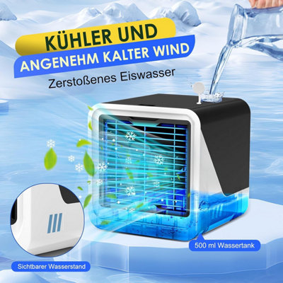 3-in-1 Portable Air Conditioner, USB Fan, Water Cooling, 500ML Tank, 3 ...