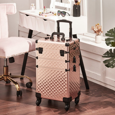 3 in 1 Portable Cosmetic Makeup Suitcase Travel Case 35cm W x 25cm D x ...