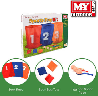 3 in 1 Sports Day Kit Family Fun Summer Kids Adults Children's Game Toy ...
