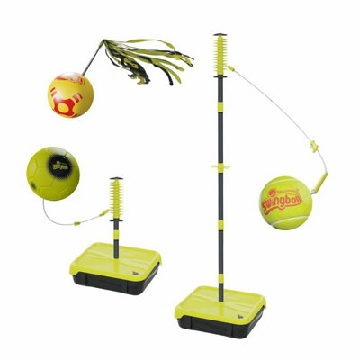 3 in 1 Swingball Pro Outdoor Game Set Adjustable Steel Pole Football ...