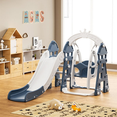 3 In 1 Toddler Plastic Swing Slide Climber Playset for Indoor Outdoor ...