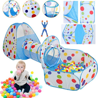 3 In1 Ocean Kids Baby Play Tent Pop UP Playhouse Baby Tunnel Ball Pit ...