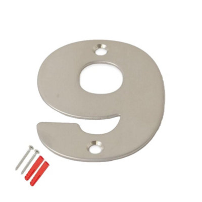 3 inch Brushed Stainless Steel House Number Silver Door Mount Signage ...