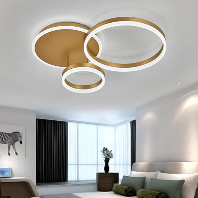 3 Lamp Classic Golden Loops Energy Efficient LED Ceiling Light Fixture ...