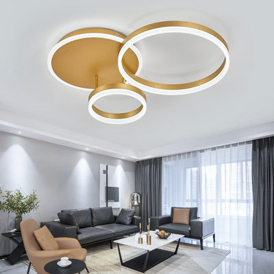 3 Lamp Classic Golden Loops Energy Efficient LED Ceiling Light Fixture ...