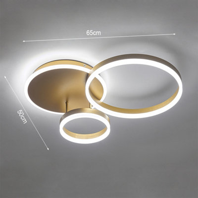 3 Lamp Classic Golden Loops Energy Efficient LED Ceiling Light Fixture ...