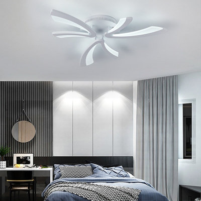 3 Lamp Unique V Shaped Acrylic LED Semi Flush Mount Ceiling Light ...