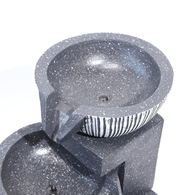 3-layer Bowl-shaped Fountain Rockery Garden Solar Water Feature