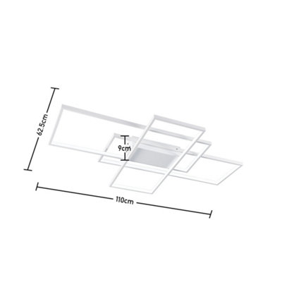 3 Layered Neutral Style Rectangular Acrylic LED Semi Flush Ceiling ...