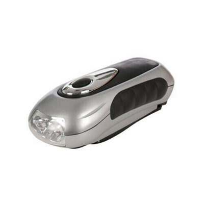 3 LED Wind Up Rechargeable Flashlight Torch 1 Min Winding 30 Min Power ...