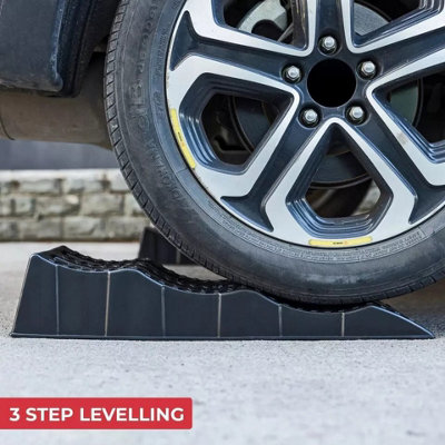 3 Levels Low Profile Car Ramps, Small Portable Car Lift Ramp