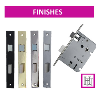 3 Lever Mortice Nickel Sash Lock Key 3" 76mm Bolt Through Reversable ...