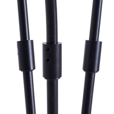 3-Light 174cm H Paper Rope String-Wrapped Lampshade Floor Lamp in Black