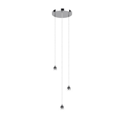 3 Light Cluster Modular Suspension Polished Chrome LED