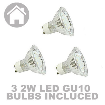 3 Light Spotlight In a Satin Silver Chrome Finish With x3 2W Led Bulbs