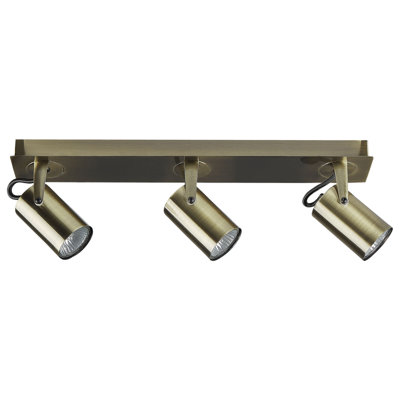 3 Light Spotlight KLIP Adjustable Metal Brass