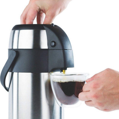 3 Litre Premium Flasks Stainless Steel Airpot Hot Cold Water Tea Coffee ...