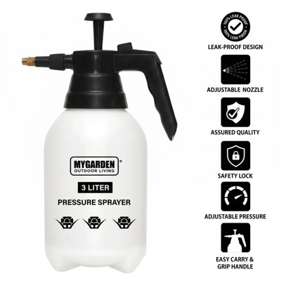 3 Litre Pump Action Pressure Sprayer Handheld Garden Weed Killer ...