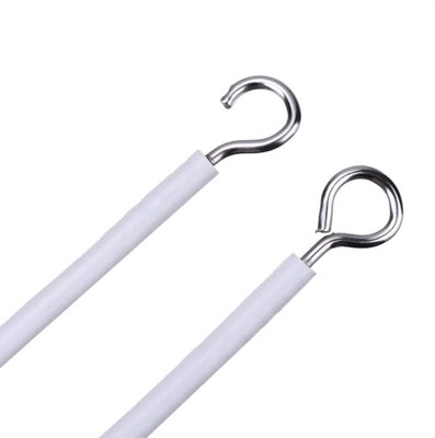 3 Meter White Curtain Wire Cord Cable with Hook and Eye Fittings Net ...