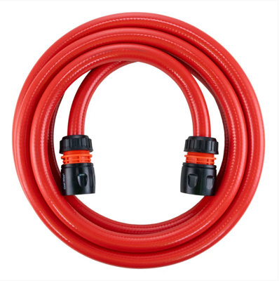 3 Meters Red Water Hose Set 12.5mm Pipe with 2 Black Connectors