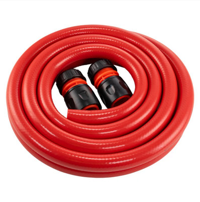 3 Meters Red Water Hose Set 12.5mm Pipe with 2 Black Connectors