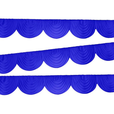 3 Metres Swag Curtain Ice Silk Detachable Backdrop Swag, Royal Blue