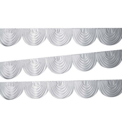 3 Metres Swag Curtain Ice Silk Detachable Backdrop Swag, Silver
