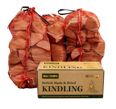 3 Nets of Maxchips Hardwood Logs & 1 Box of Maxchips Kindling. (Delivery Included)