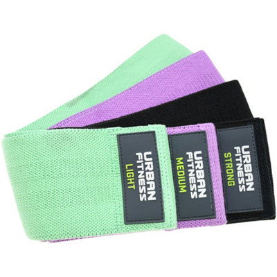 3 PACK - 15 Inch Fabric Workout Resistance Bands - MEDIUM STRONG ...