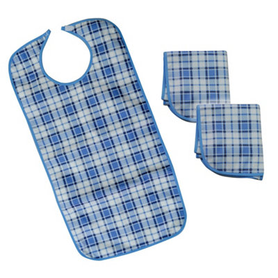 3 Pack Adult Dining Bibs - Waterproof and Machine Washable for Easy Reuse