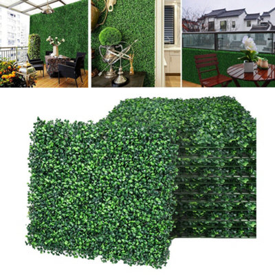 3-Pack Artificial Greenery Hedge Panels, UV-Resistant Boxwood Wall Mat ...