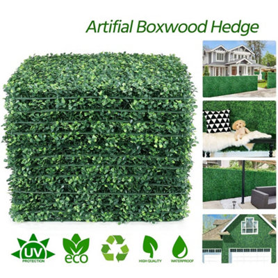 3-Pack Artificial Greenery Hedge Panels, UV-Resistant Boxwood Wall Mat ...
