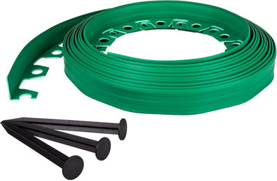 3 Pack Garden Lawn Border Edging Green 40mm Height Easy Fit