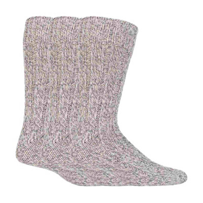 3 Pack Mens Wool Knit Work Socks - 6-11 - WFH0025GRY