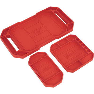 3 Pack Non-Slip Flexible Tool Trays - Versatile Garage Storage ...