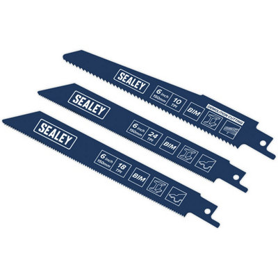 3 PACK - Reciprocating Saw Blade Set - 10 18 24 TPI - HEAVY DUTY ...