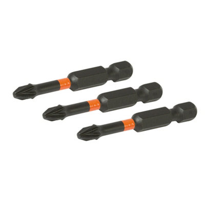 3 Pack S2 Steel High Torque Impact Bits PH2 Philips 50mm Power Drill ...