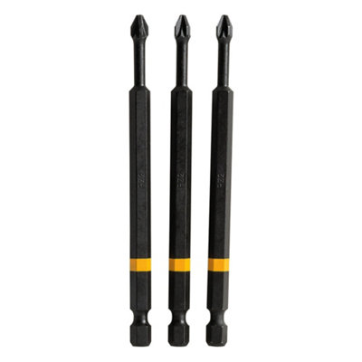 3 Pack S2 Steel High Torque Impact Bits PZ2 Pozzi x 110mm Power Drill ...
