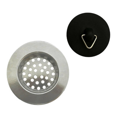 3 PACK Stainless Steel Sink Strainer and Plug Set for Kitchen and ...