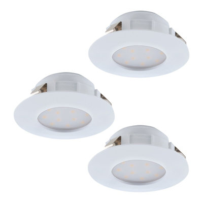 3 Pack White Round LED Ceiling Downlights - 6W Built-in Spotlight