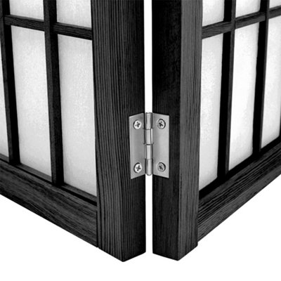 3 Panel Black Wooden Folding Room Divider Privacy Screen Room Partition ...