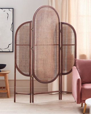3 Panel Room Divider VIGEVANO Brown 134 cm 180 cm