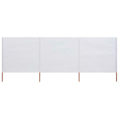 3-panel Wind Screen Fabric 400x80 cm Sand White