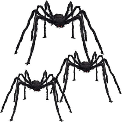 3 PCS 150cm,120cm,120cm Halloween Giant Large Big Spiders Decoration ...